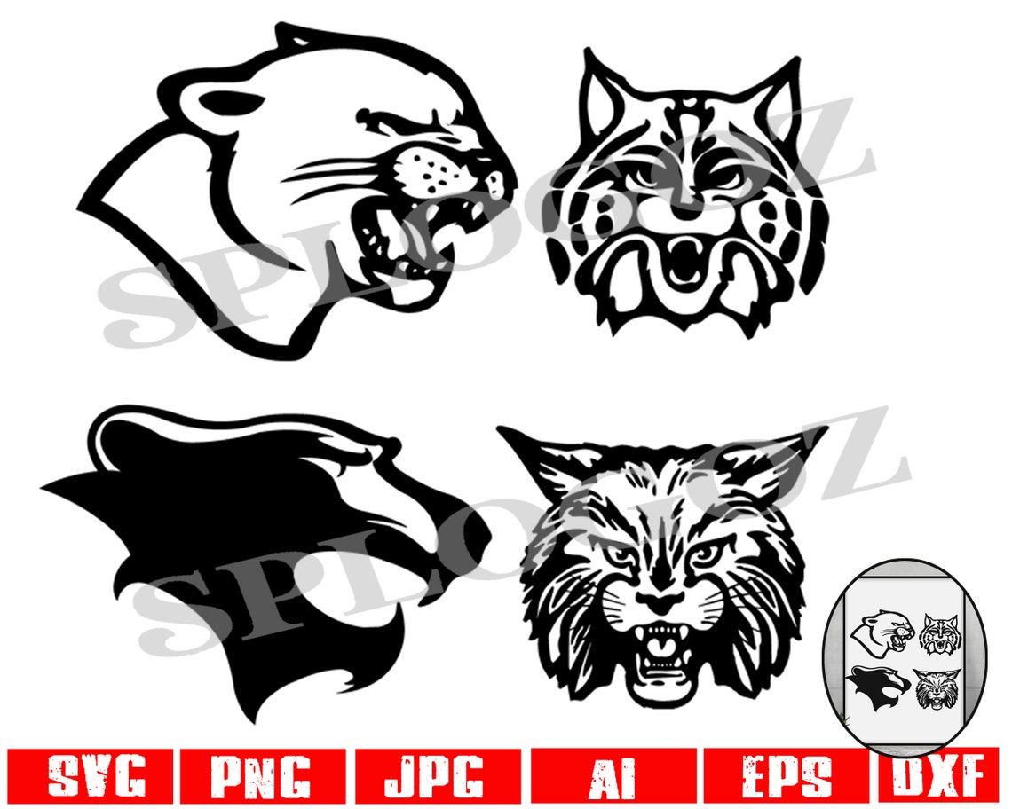 Wildcats Svg Mascot Bundle Cut Files - Etsy