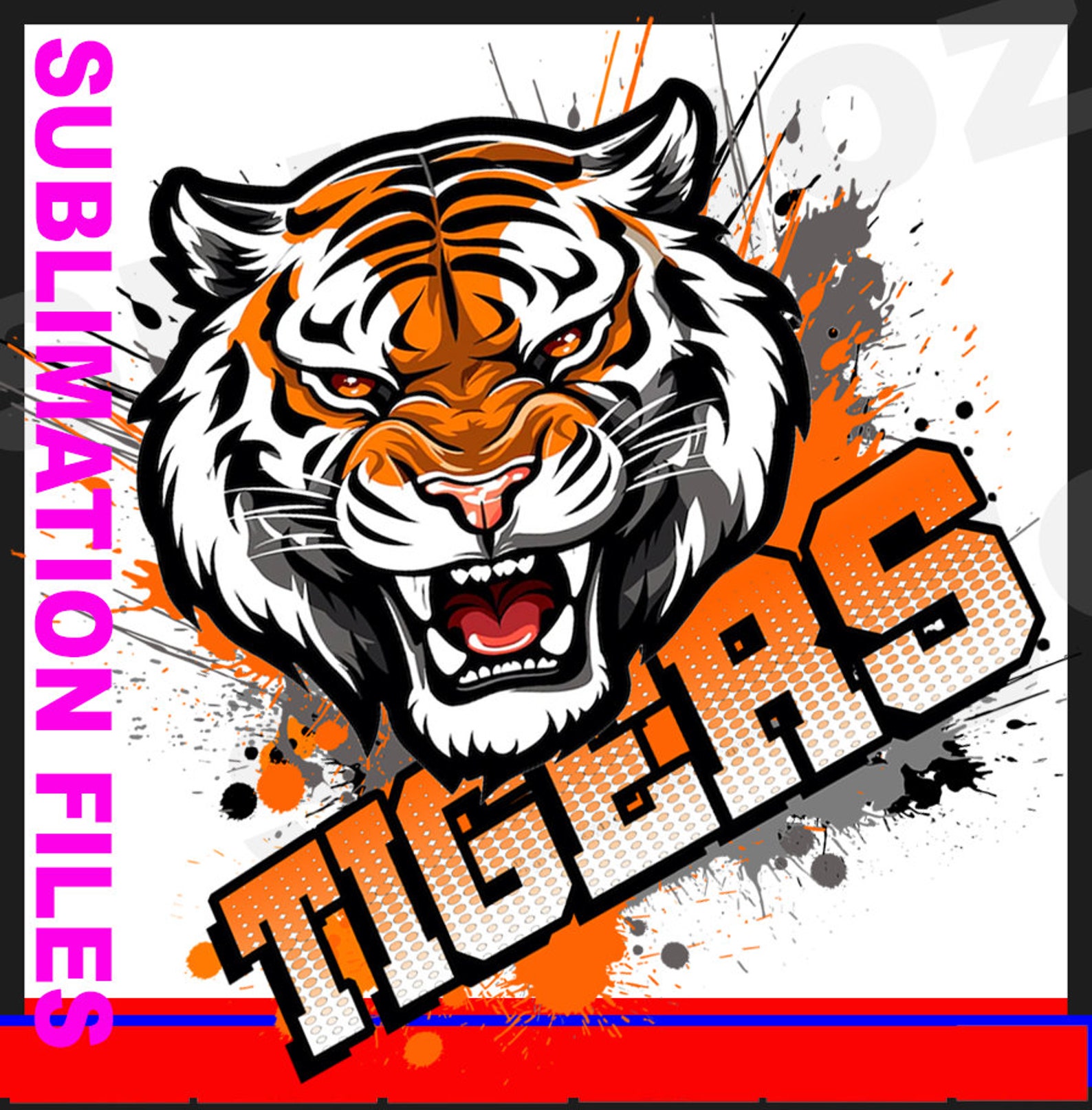 Tigers Sublimation Design, Tiger PNG, T-shirt Sublimation Png, School ...