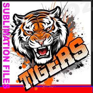 Tigers Sublimation Design, Tiger PNG, T-shirt Sublimation Png, School Spirit Design, Cute Tiger ...