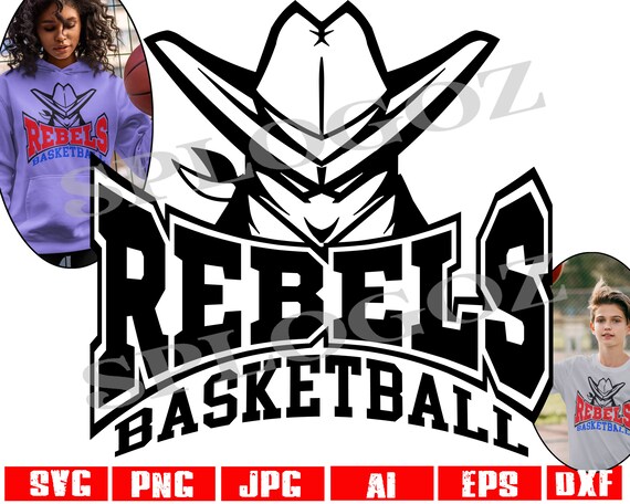 Rebels Basketball Svg Rebel Basketball Etsy