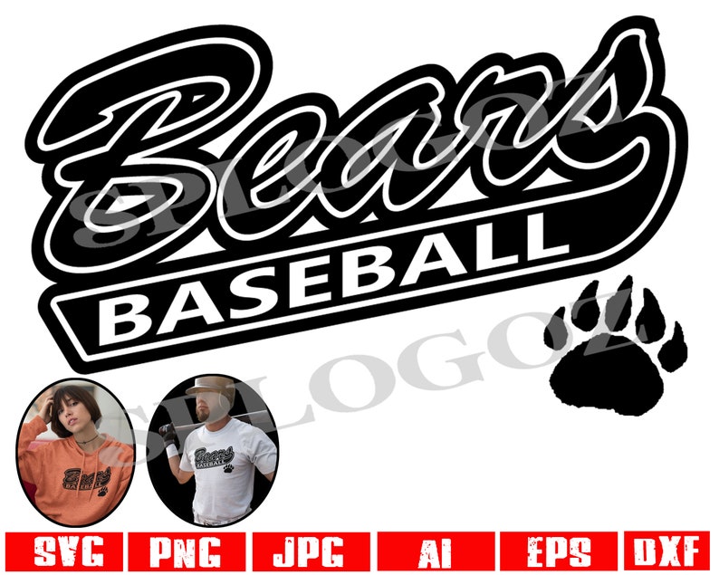 Bears Baseball Svg, Bear Baseball Svg, Bears Svg, Bear Svg Silhouette ...