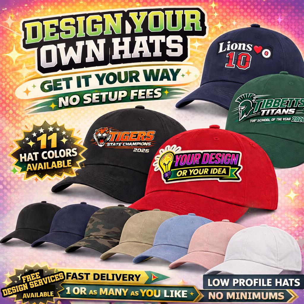 Custom Hat Design Personalized Logo Cap Design Your Own Hat No Setup ...
