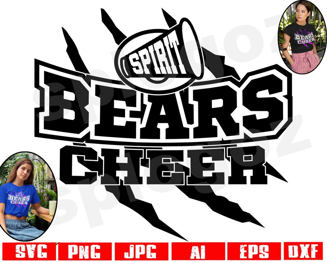 Bears Cheerleading Svg Bear Cheerleading Svg Bears Cheerleading Png ...