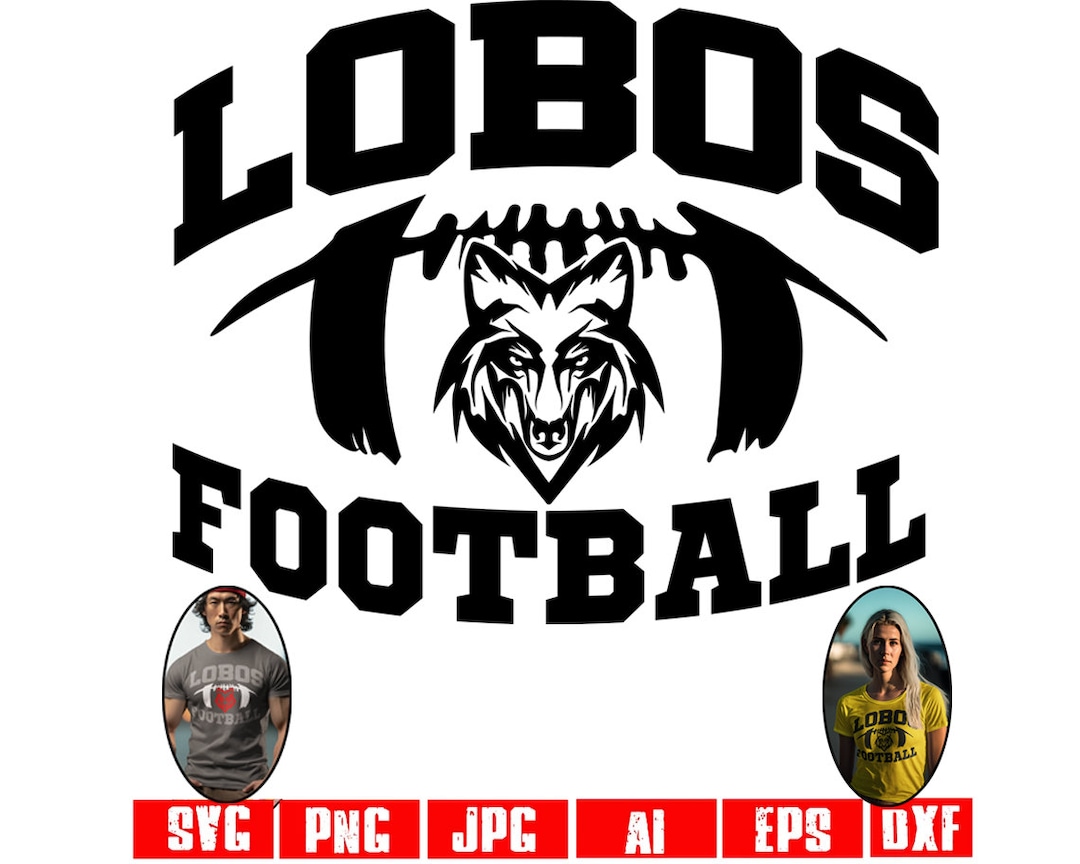 Lobos Football Svg School Mascot Design Lobo Football Svg School Spirit ...