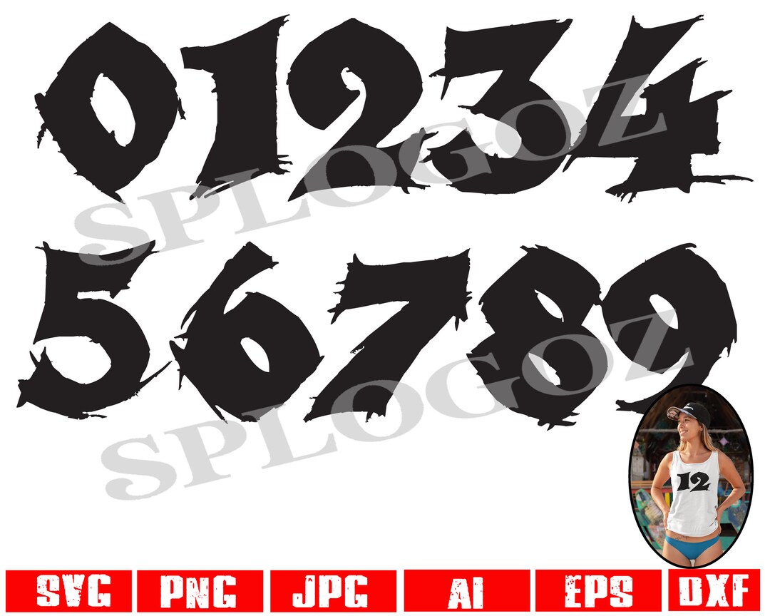 Sports Jersey Monster Font , Numbers Evil Clip Art Font, Cricut ...