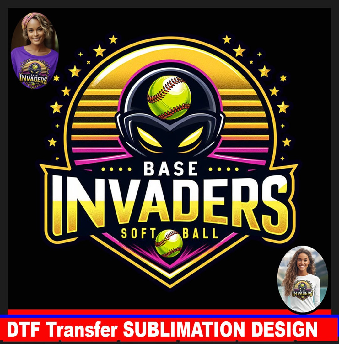 Base Invaders Softball Png, Base Invaders Design PNG, Base Invaders ...