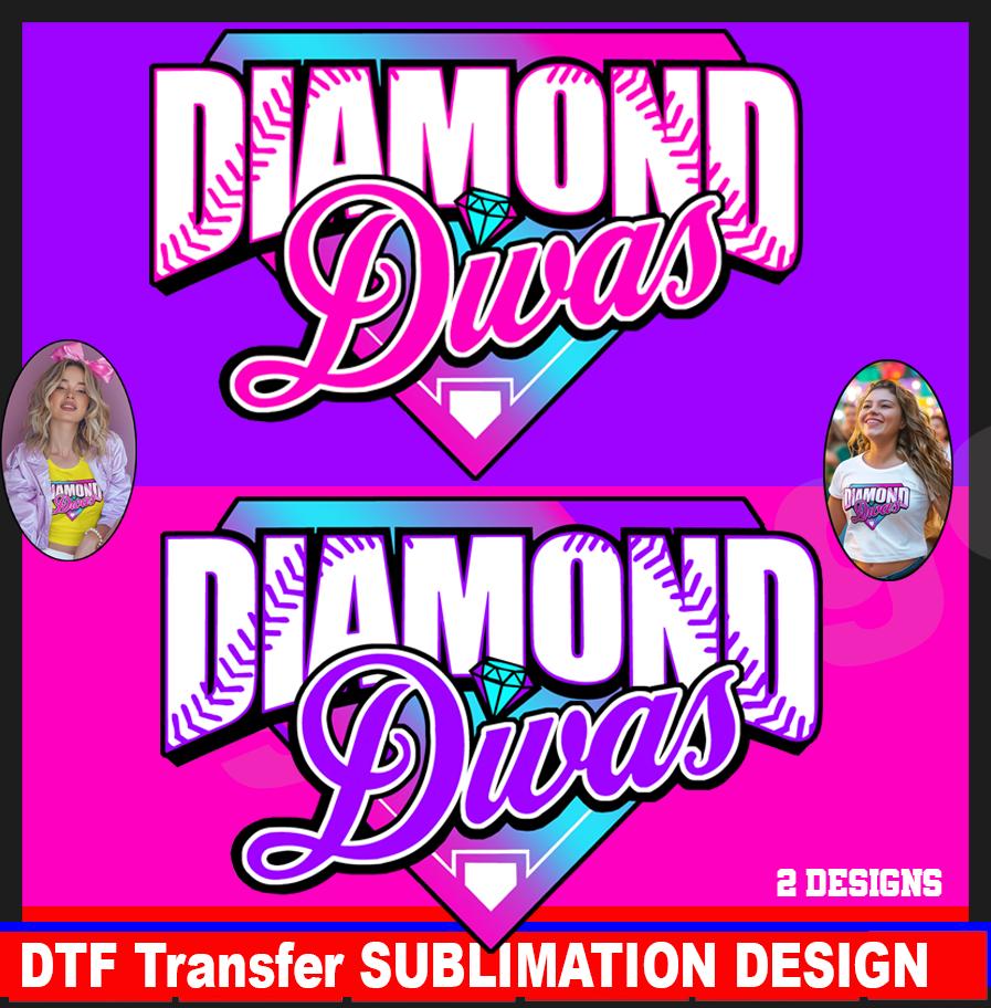 Pink Diamond Divas Png, Diamond Divas Custom Softball Logo, Sublimation ...