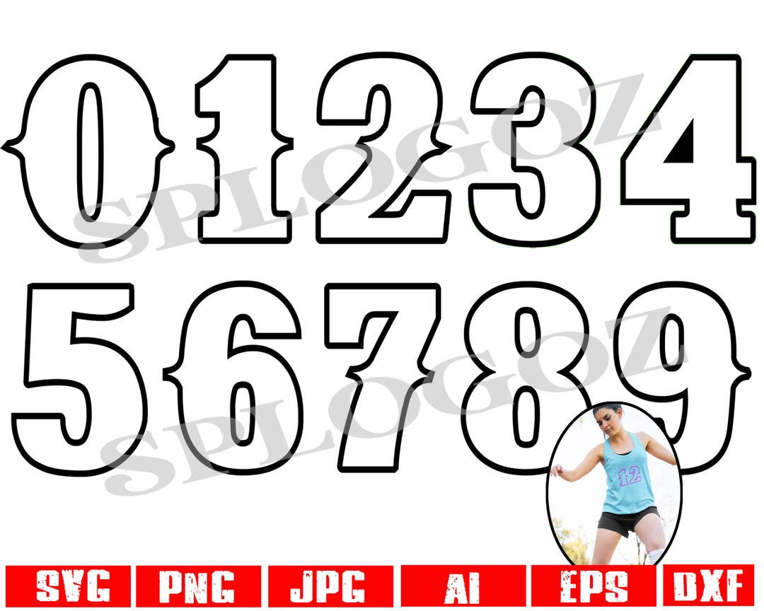 Sport Font Svg, Athletic Font Svg, Easy Weed Numbers, Vinyl Cut Numbers ...