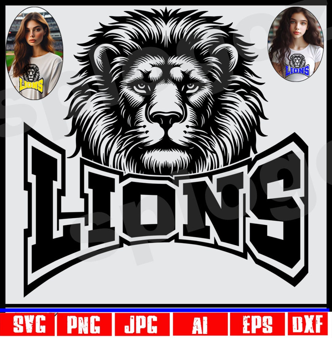 Lions Svg Lions Mascot Svg Lions Tshirt School Spirit Png Lions School ...