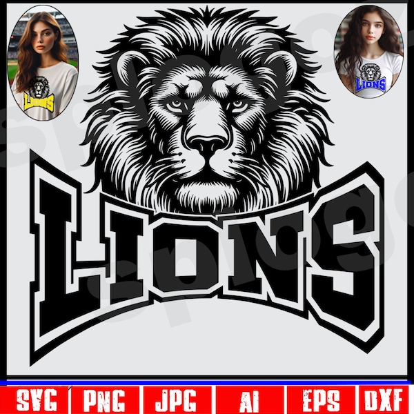 Lions Team Logos Svg - Etsy