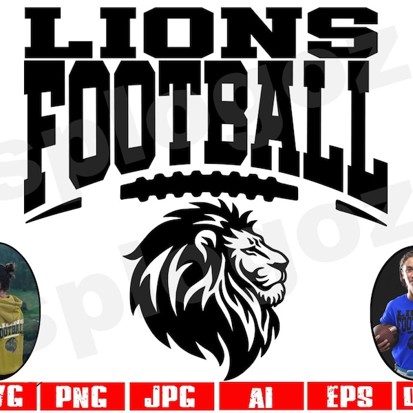 Lions Football Svg - Etsy