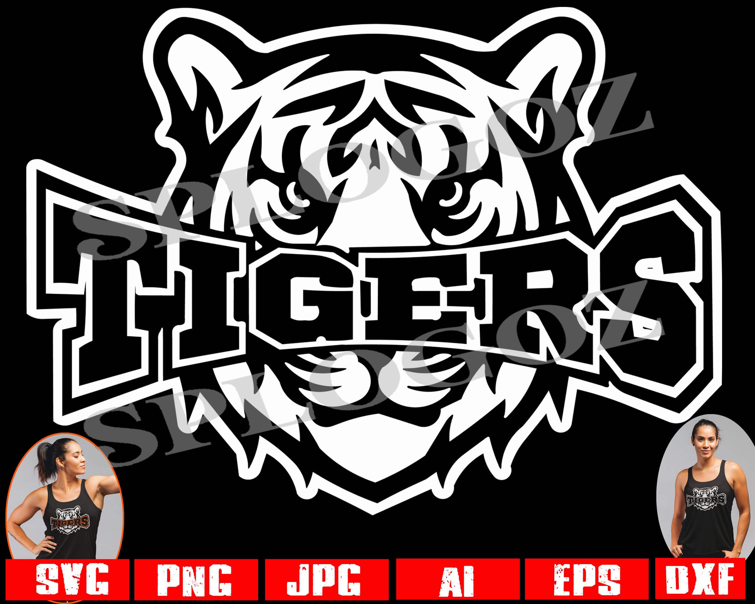 Easy to Use Tigers Mascot SVG Cut File for Cricut or Silhouette With ...