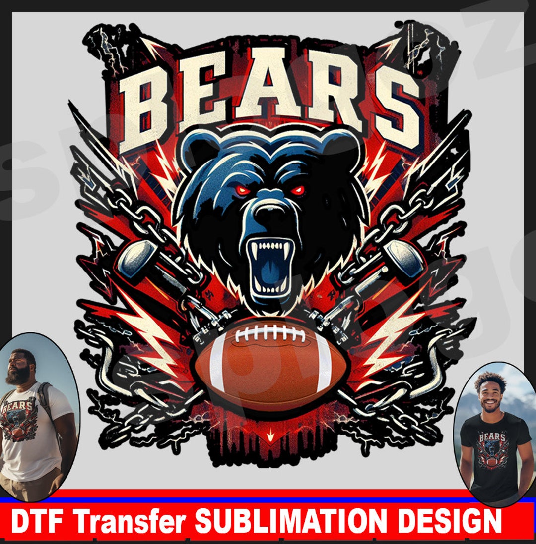 Bears Football Sublimation Png, Bears Football PNG, T-shirt Sublimation ...