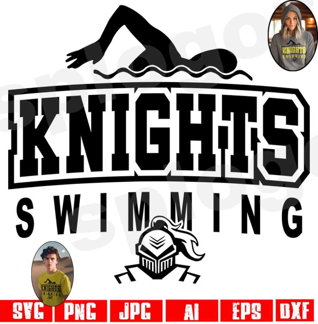 Knights Swimming Svg Knights Swim Svg Knights Mascot Svg Knights Swim ...