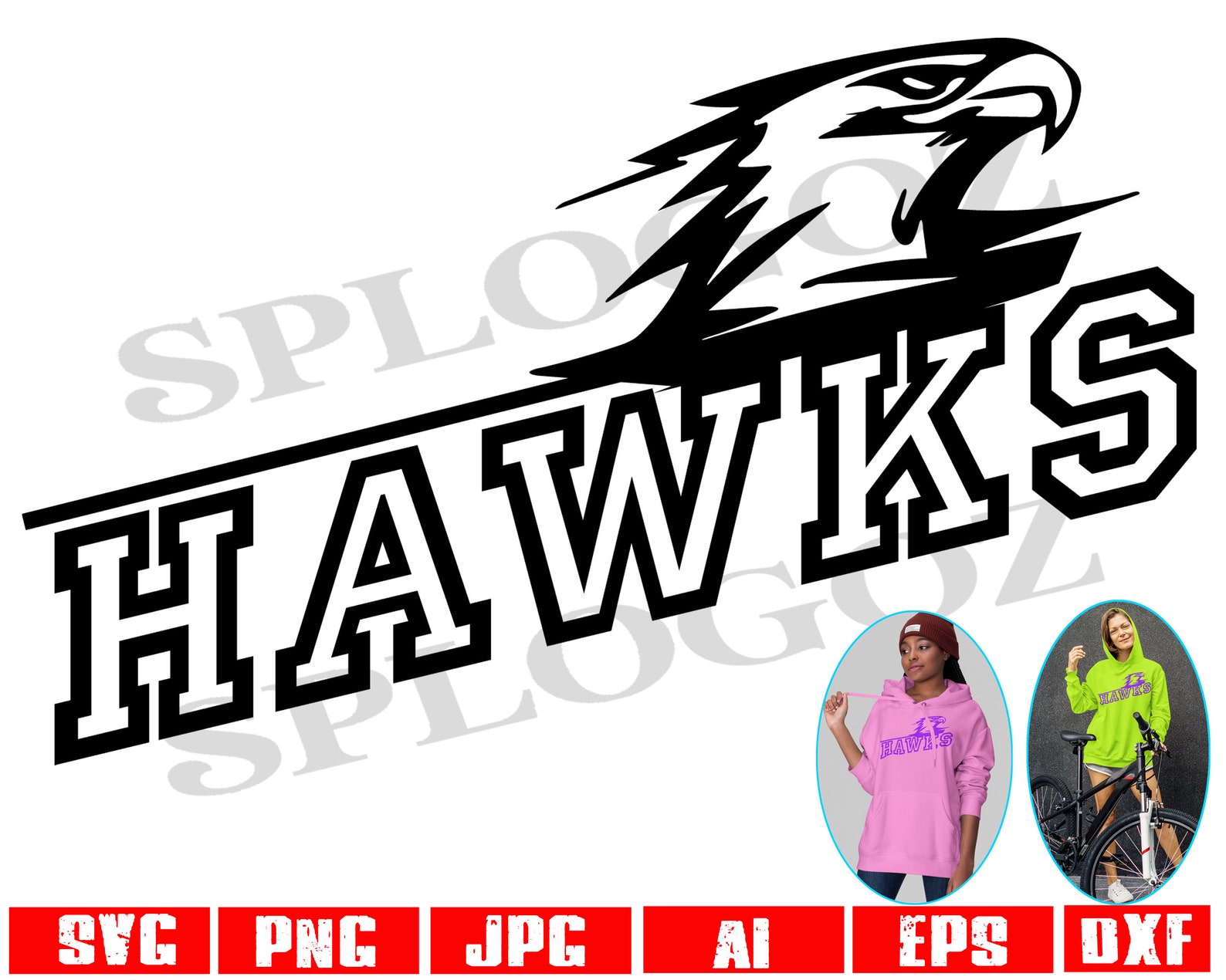 Hawks Svg, Hawk Svg, Hawks Png, Hawks Mascot, Hawks Logo, School Spirit ...