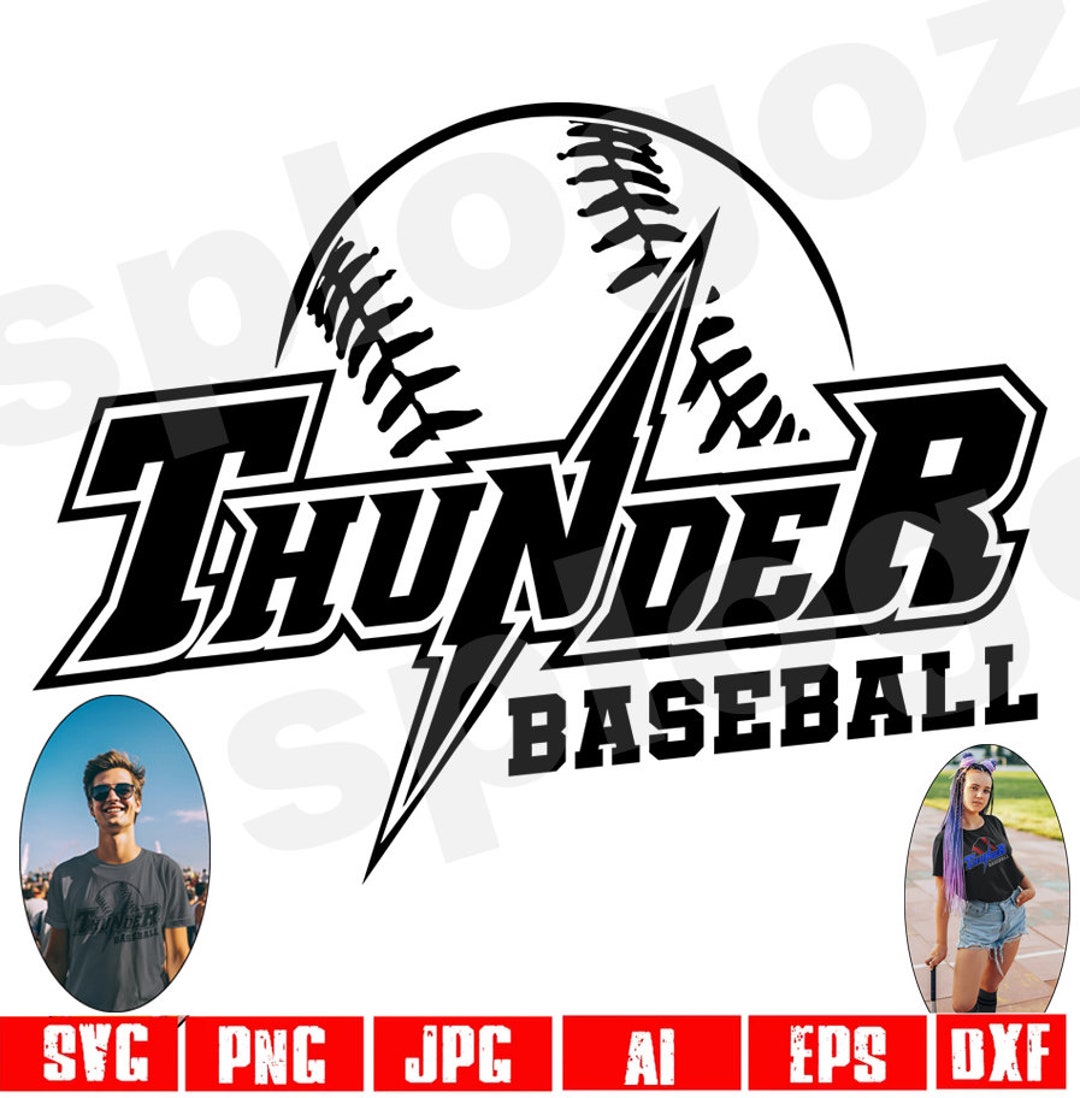 Thunder Baseball Svg Thunder Mascot Svg Thunder Svg Thunder Design ...