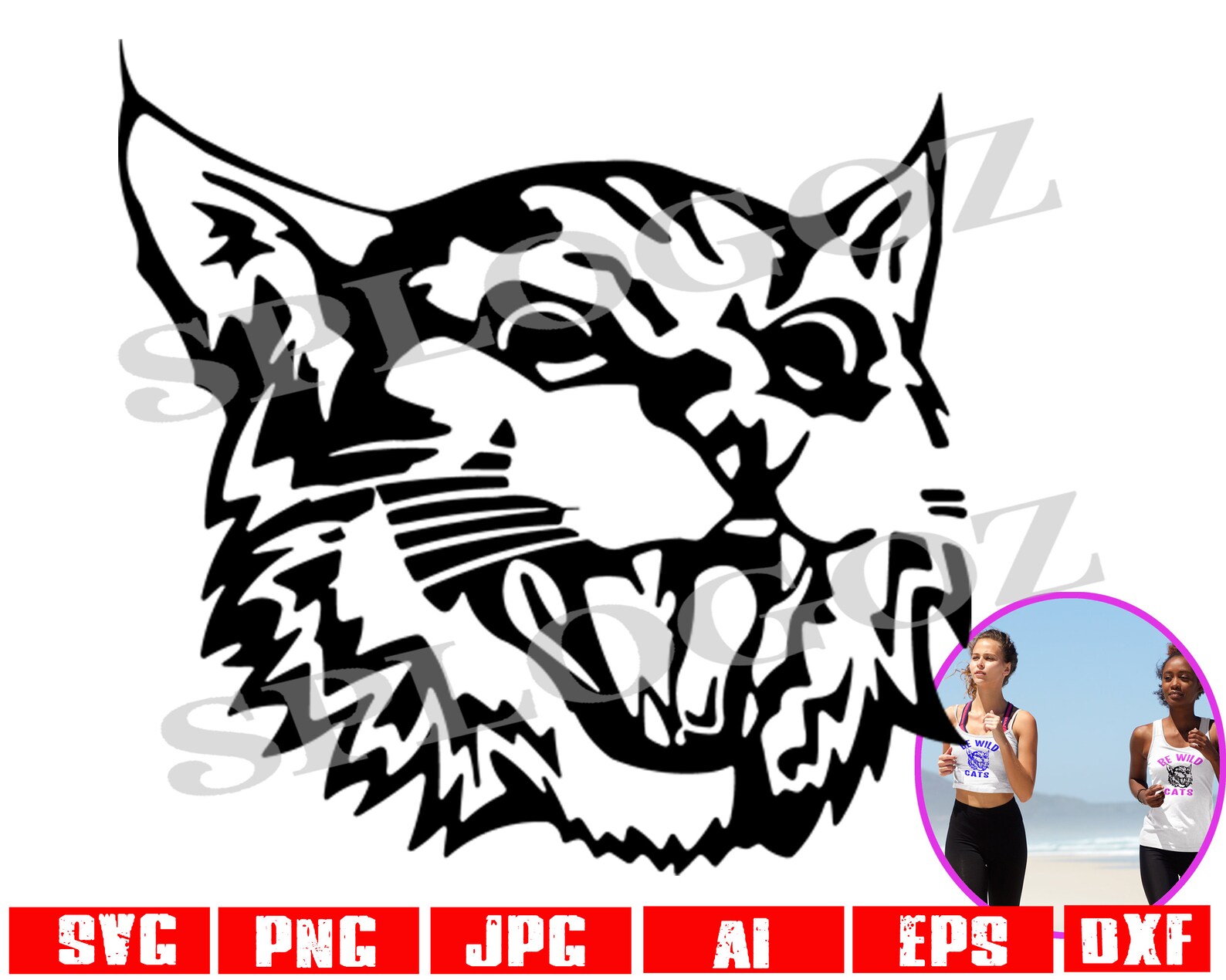 Wildcat Svg Mascot Cut File - Etsy