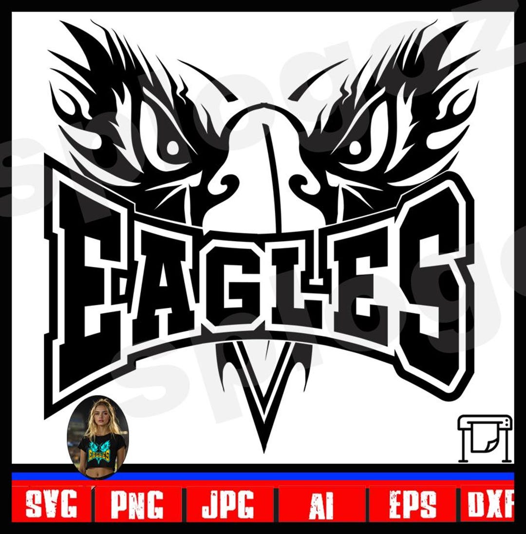 Eagle Mascot SVG Cut File for Cricut Design Printable Eagles Team PNG ...