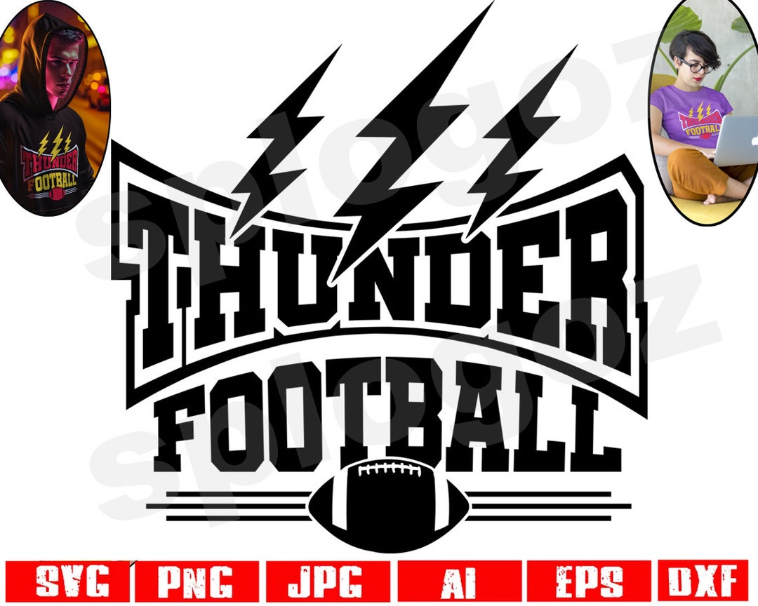 Thunder Football Svg Thunder Football Png Thunder Football Design ...