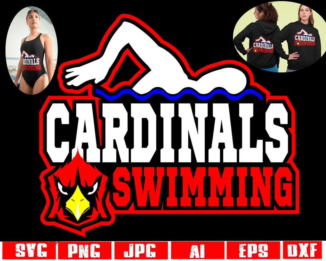 Cardinals Swimming Svg Cardinal Swimming Svg Cardinals Swimming Png Cardinals Swim Svg Cardinal ...