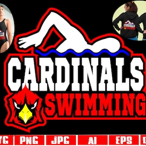 Cardinals Swimming Svg Cardinal Swimming Svg Cardinals Swimming Png ...