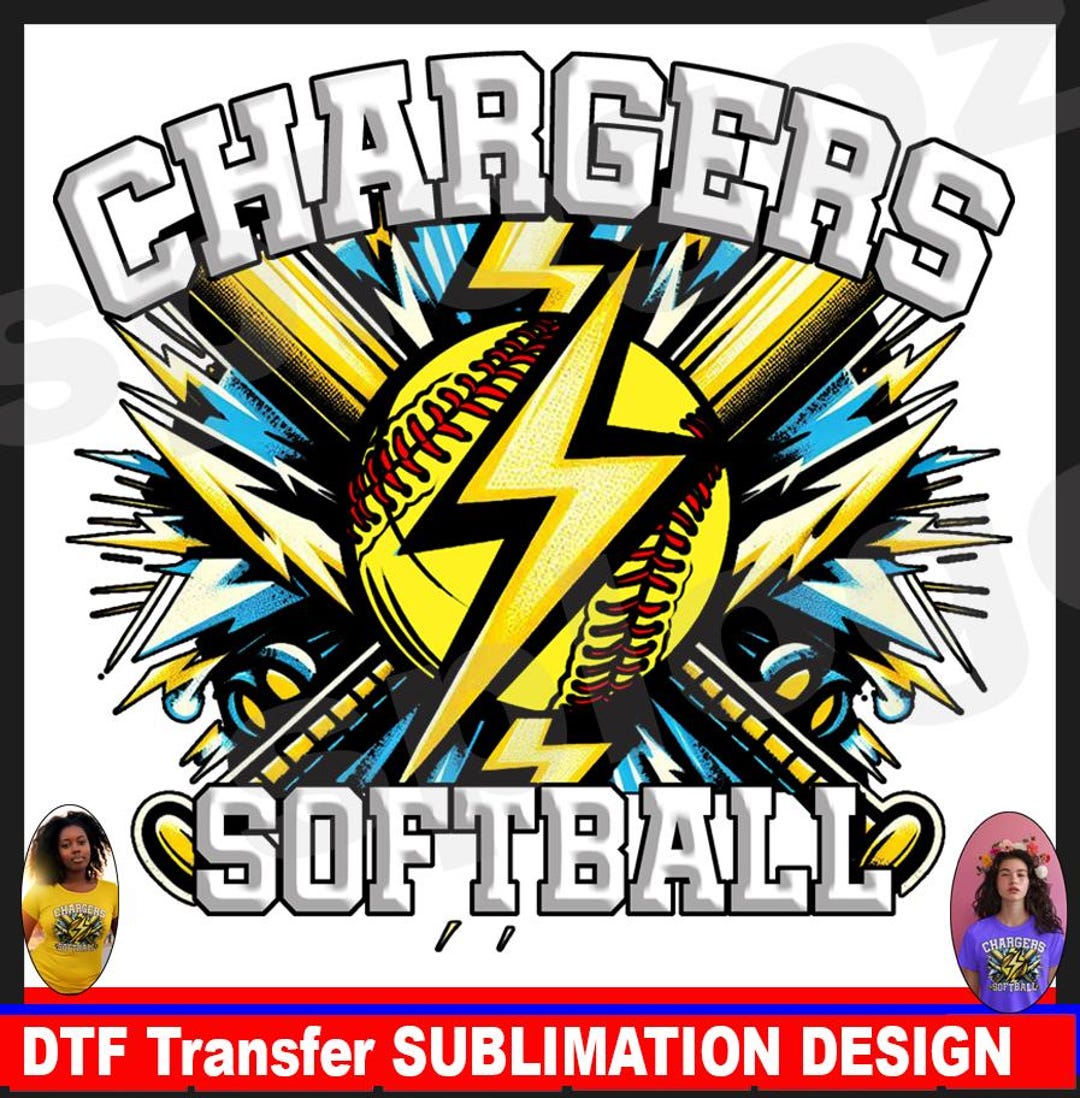 Chargers Softball Team Sublimation PNG, Custom Chargers Tumbler Design ...