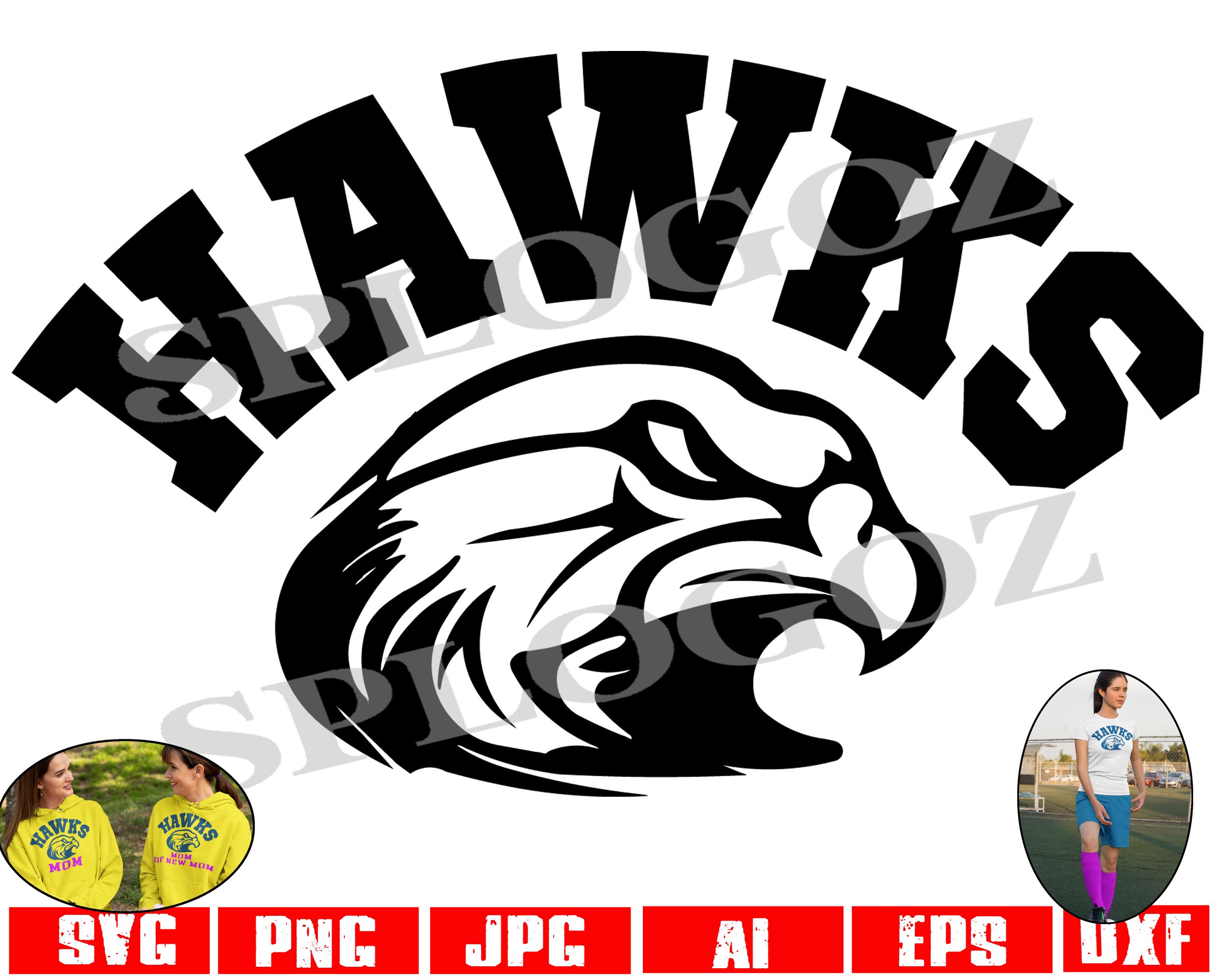 Hawks Svg Hawk Svg Mascot Hawk Png Digital Download SVG - Etsy Israel