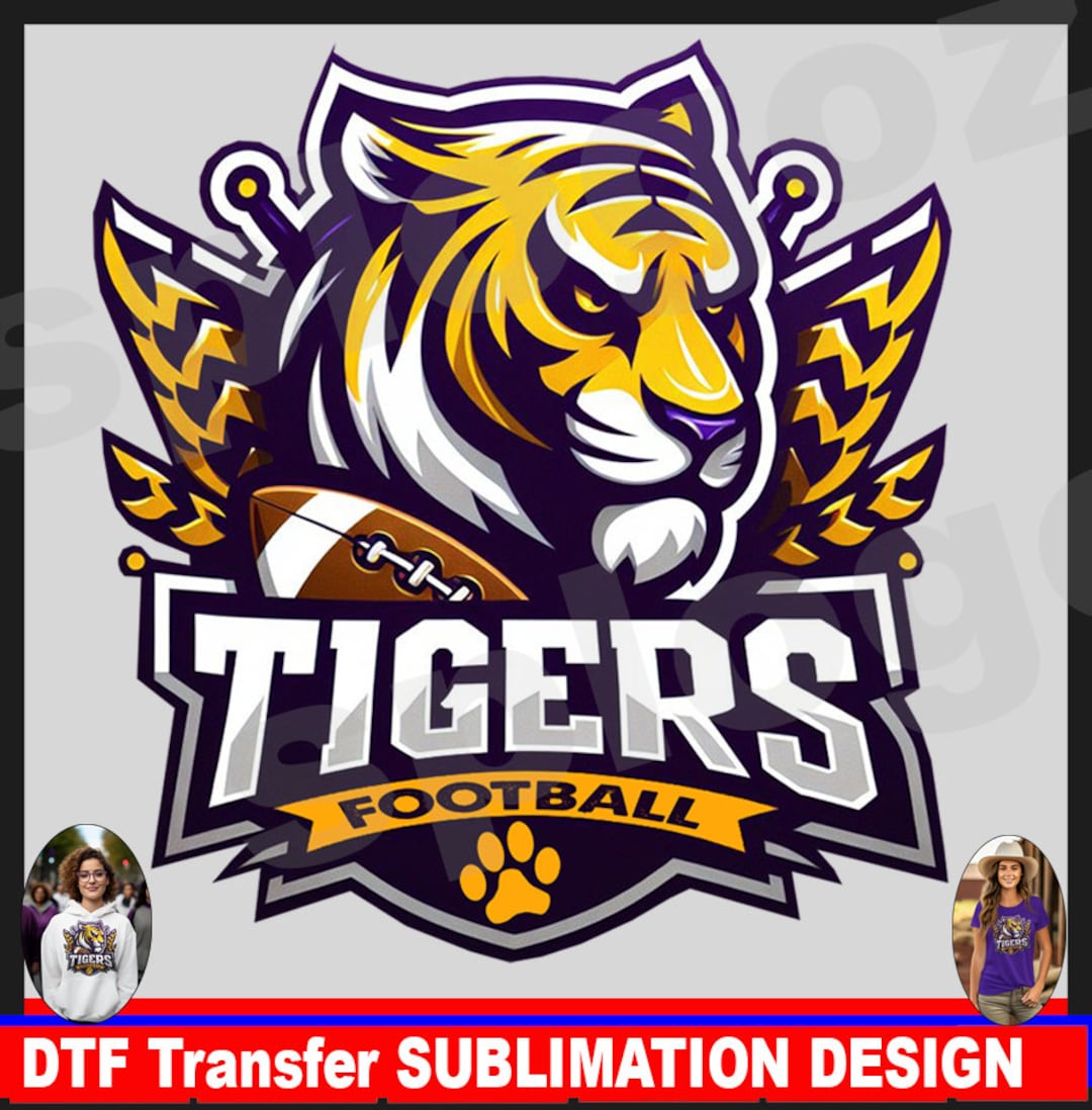 Tigers Football Png, Tigers Png, Tigers Purple and Yellow Png, Tigers ...