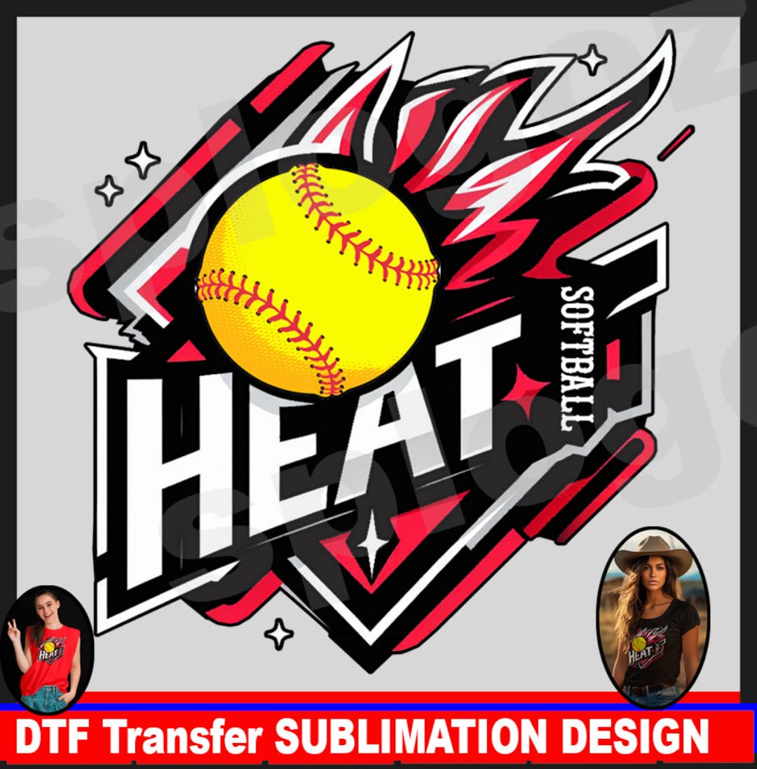 Heat Softball Sublimation Png, Heat PNG, T-shirt Sublimation Png, Heat ...