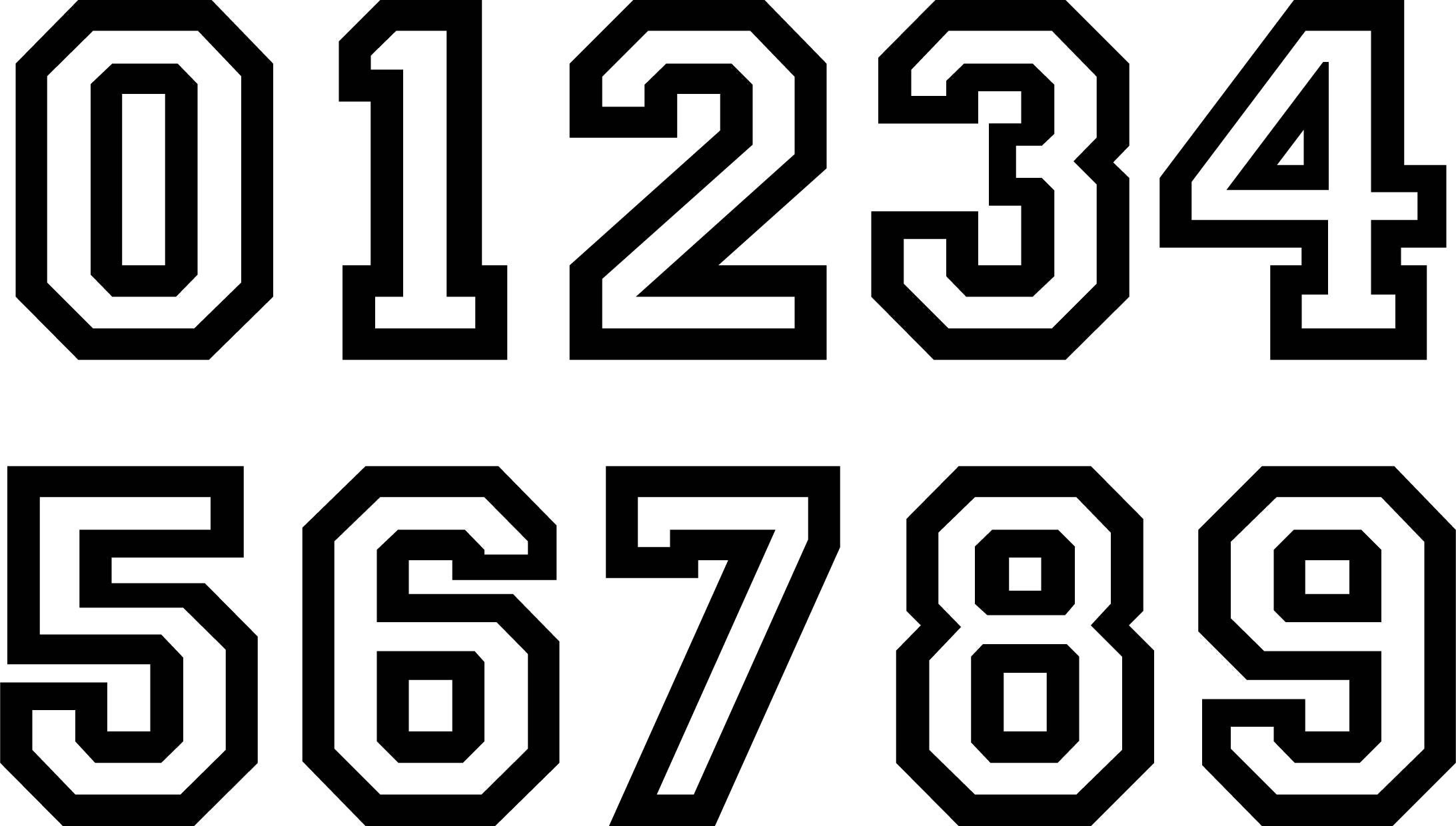 Varsity Sports Jersey Number Font Digital Download for Cricut Design ...