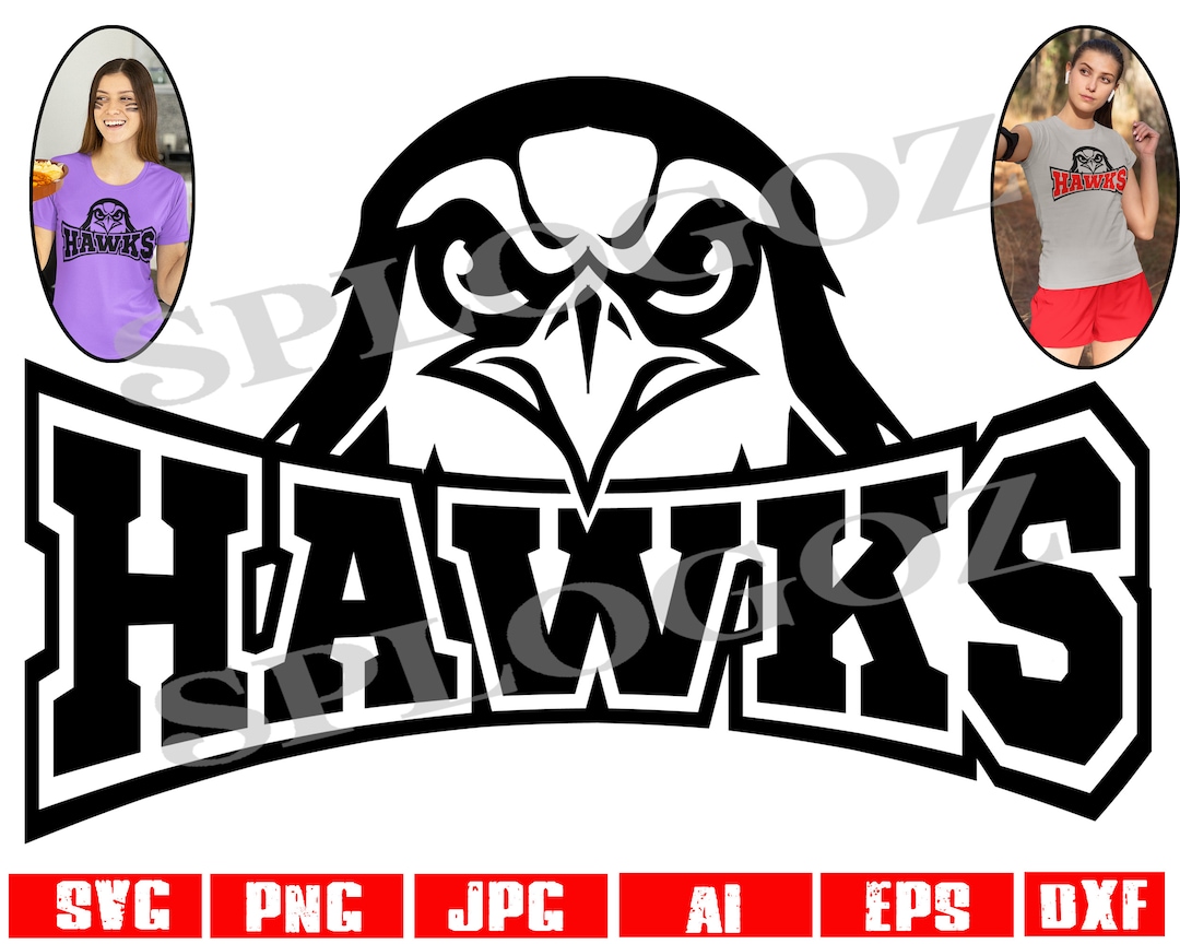 Hawks Svg, Hawk Svg, Hawks Png, Hawk Png, Hawks Mascot Svg, Hawks ...