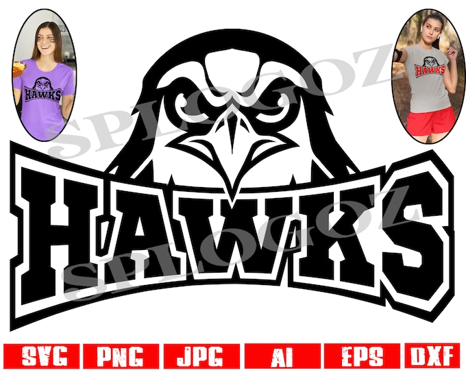 Hawks Svg, Hawk Svg, Hawks Png, Hawk Png, Hawks Mascot Svg, Hawks ...