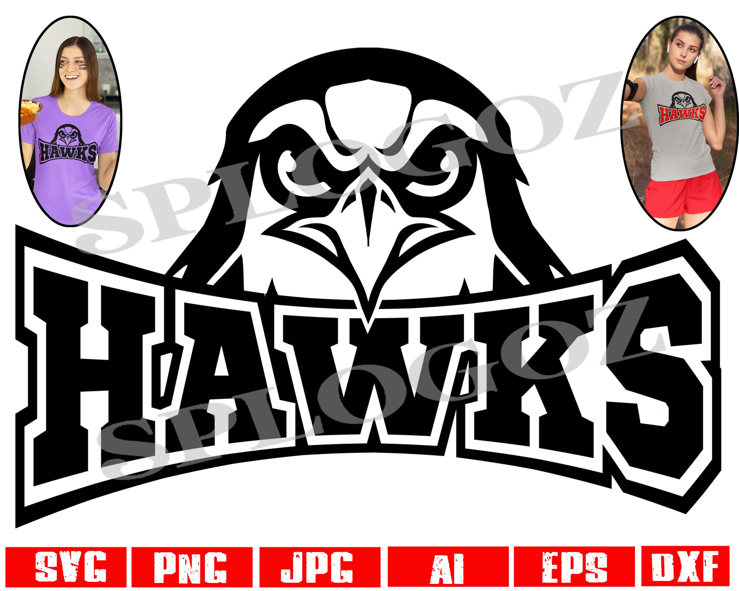Hawks Svg Hawk Svg Hawks Png Hawk Png Hawks Mascot Svg - Etsy