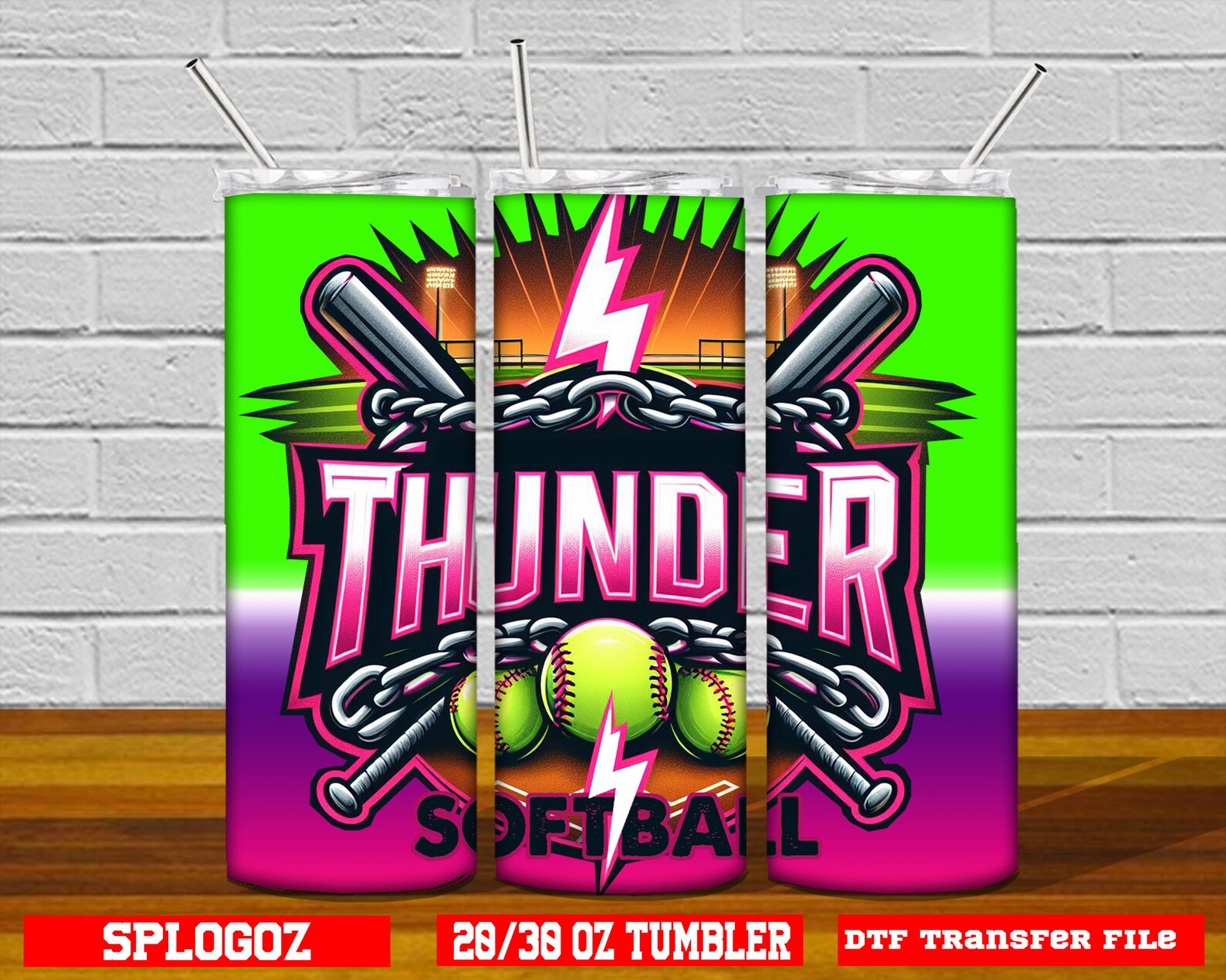 Thunder Softball Png, Thunder Custom Softball Logo, Sublimation Png ...