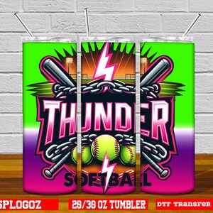 Thunder Softball Png, Thunder Custom Softball Logo, Sublimation Png ...