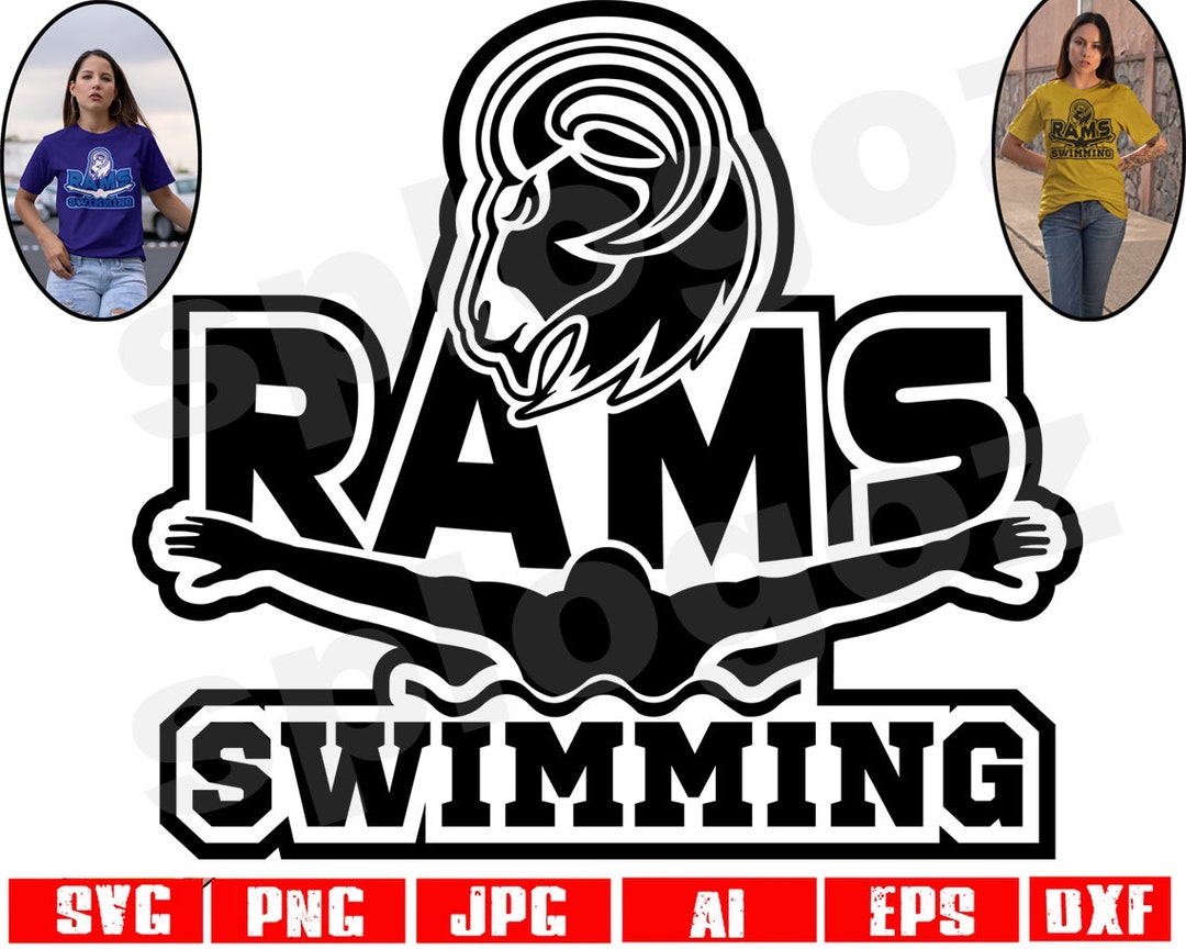 Rams Swimming Svg Ram Swimming Svg Rams Swimming Svg Rams Swim Svg Ram ...