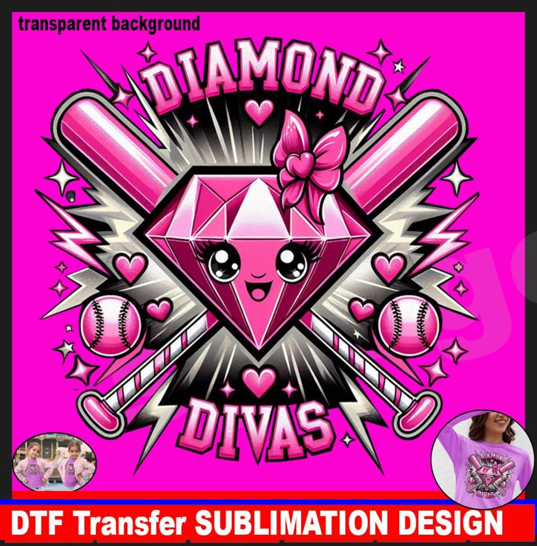 Pink Diamond Divas Png, Diamond Divas Custom Softball Logo, Sublimation ...