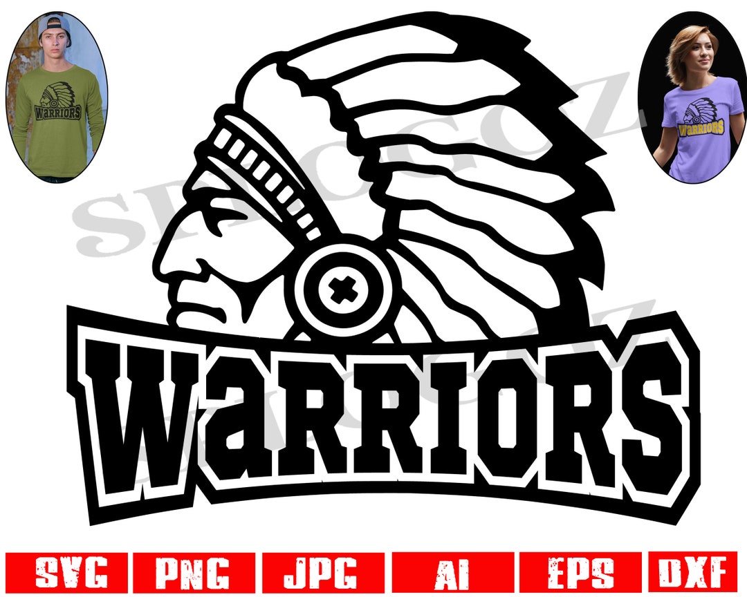 Warriors Mascot SVG Cut File for Cricut Silhouette Printable School ...