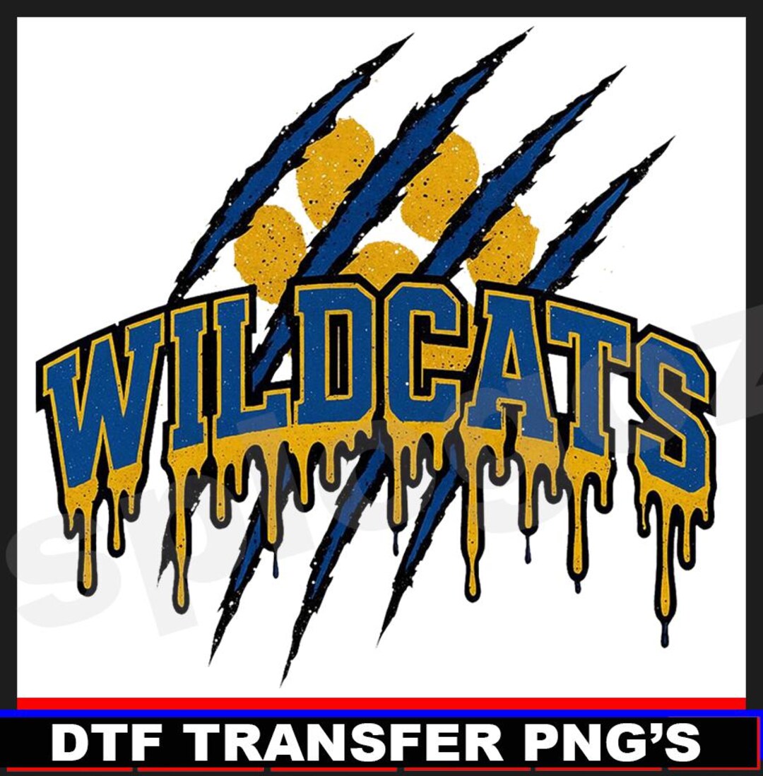 Wildcats Png Claw Scratch Mascot Logo Melt and Dripping Design for Dtf ...