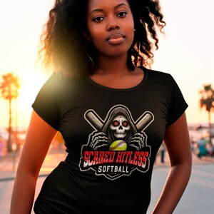 Scared Hitless Softball Png, Scared Hitless Custom Softball Logo ...