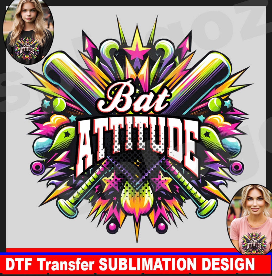 Bat Attitude Softball Png, Bat Attitude Custom Softball Logo ...