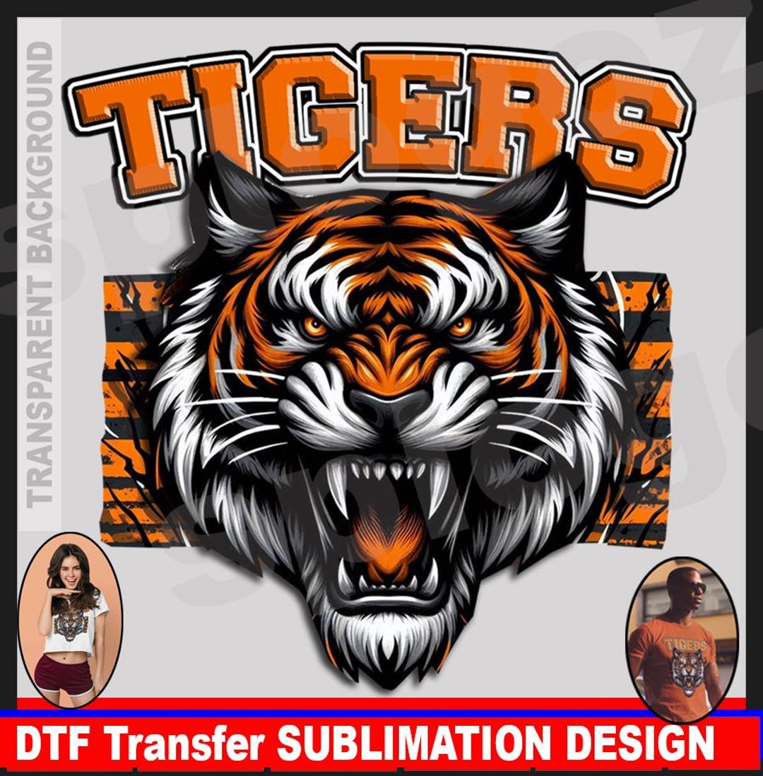 Tigers Sublimation PNG for School Spirit Shirts Sports Team Logo DTF ...