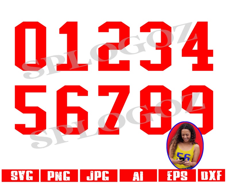 Yale College Block Number Font Sports Jersey Font Clipart | Etsy