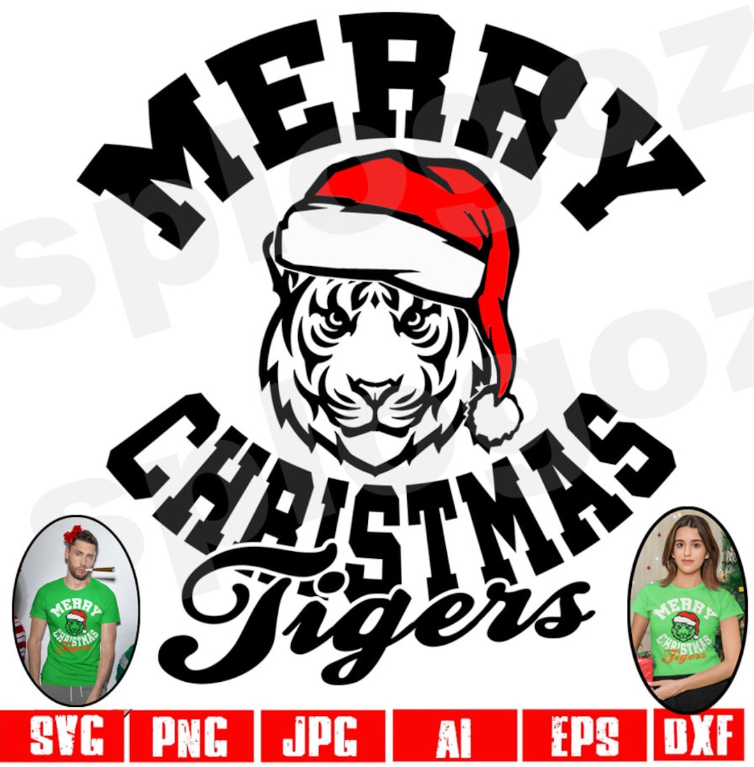 Tiger Christmas Svg Tigers Svg Tigers Christmas Shirt Merry Christmas ...