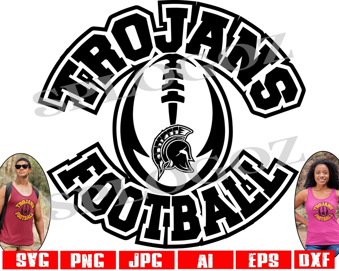 Trojans Football Svg Trojan Mascot Graphic Football Png Cricut Designs ...