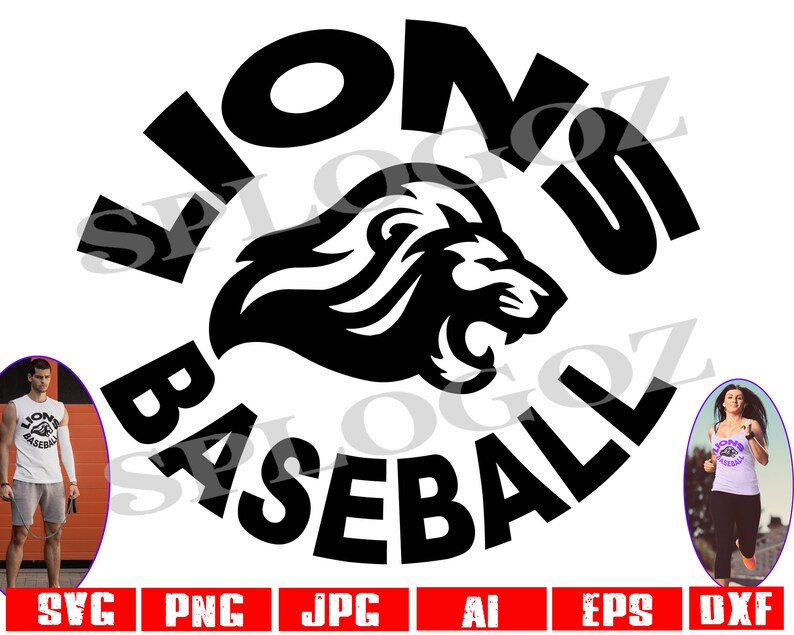 Lions Baseball Svg, Lion Baseball Svg, Lions Mascot Svg, Lion Logo Svg ...