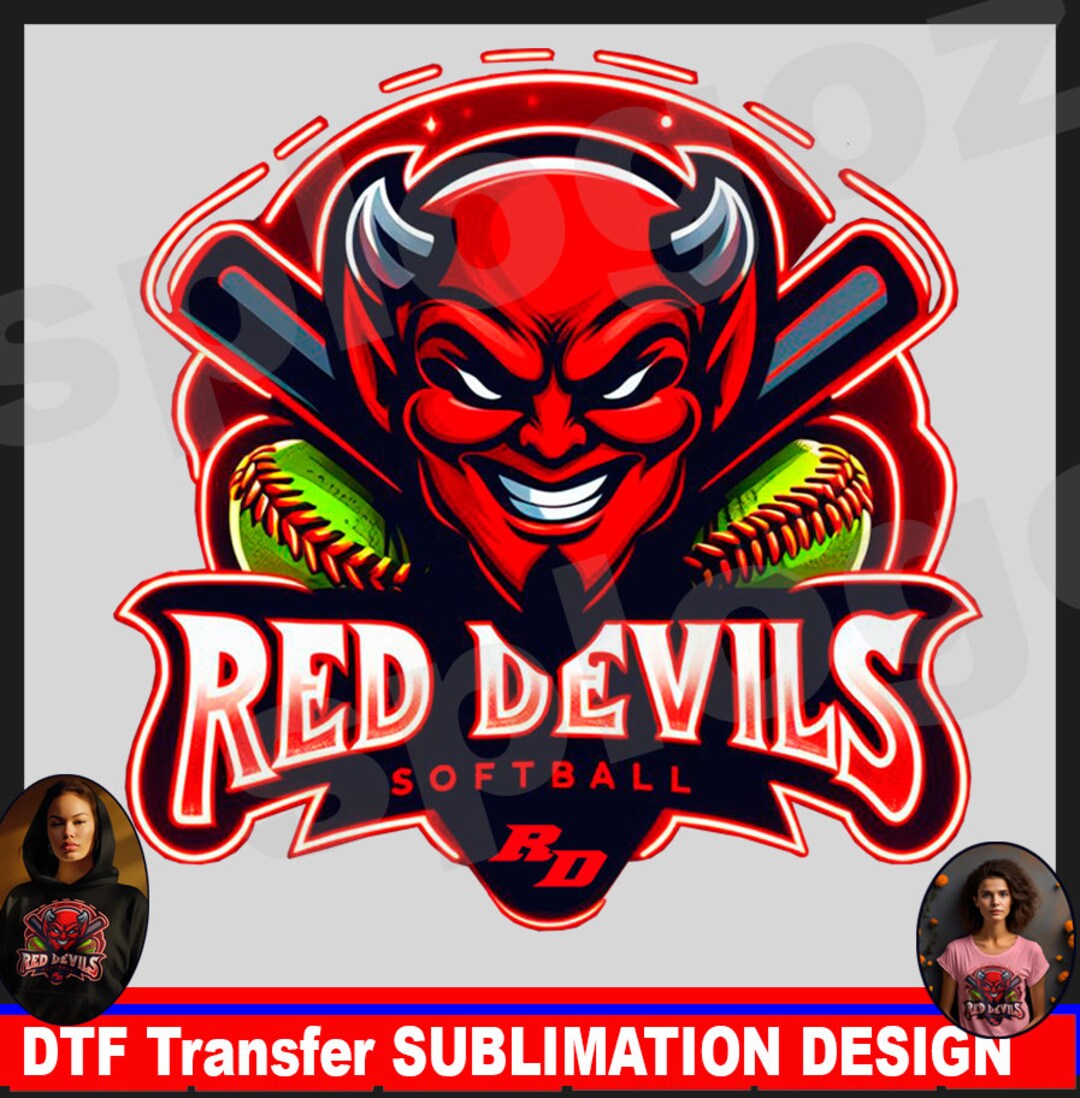 Red Devils Softball Sublimation Png, Red Devils PNG, T-shirt ...