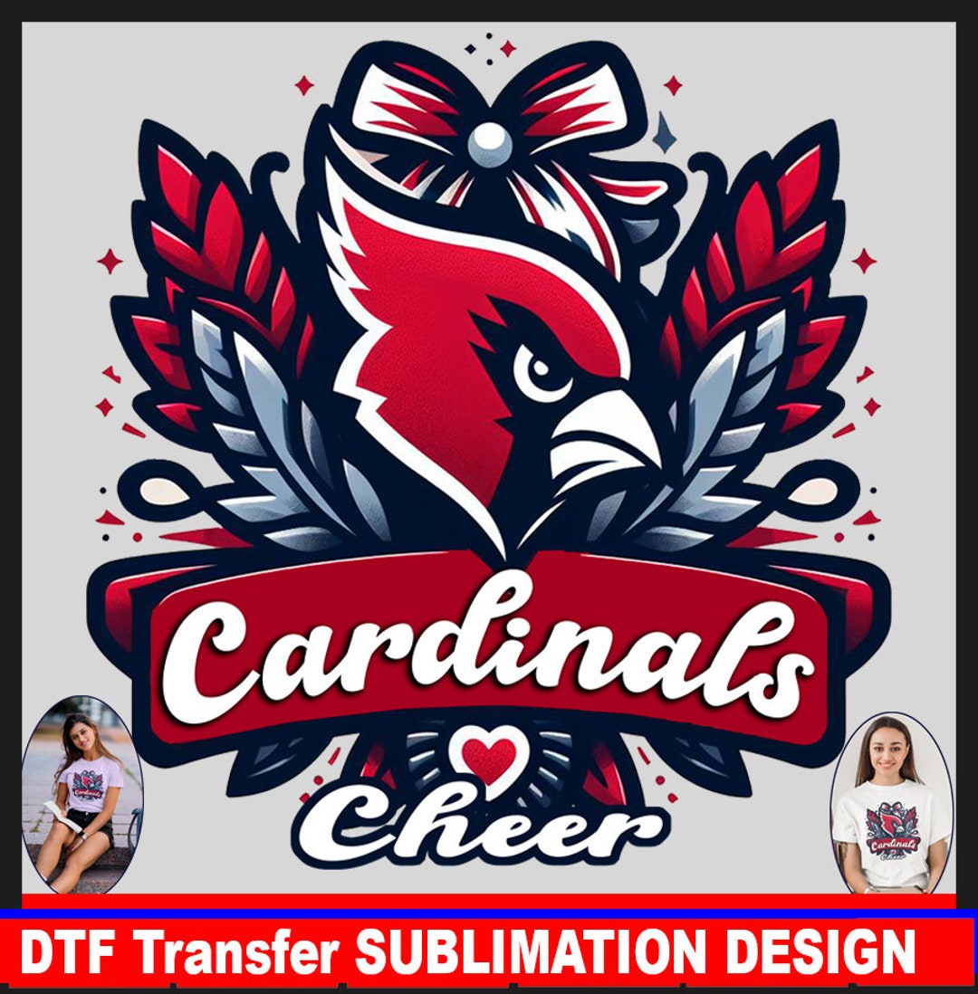 Cardinals Cheerleading Sublimation Design (PNG) Dtf Transfer Cards ...