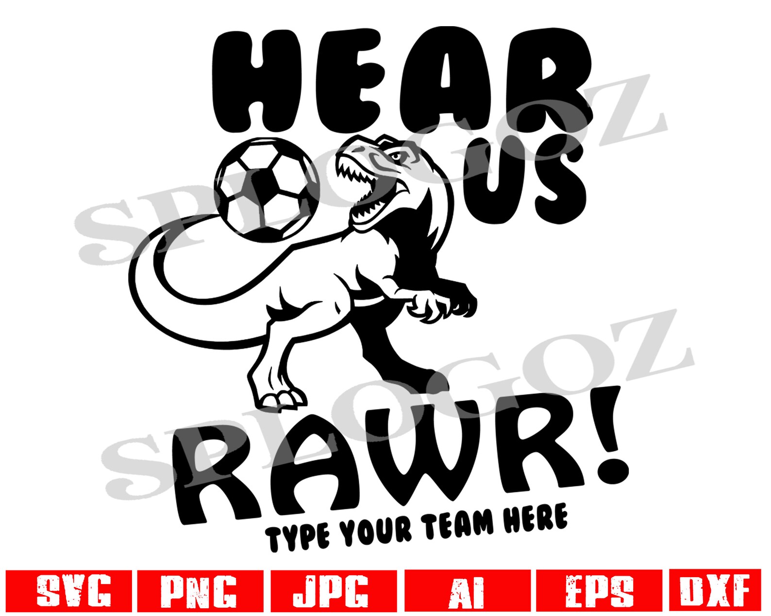 Soccer Svg Cute Cut File T Rex Soccer Mascot Children's Soccer Team Cut ...