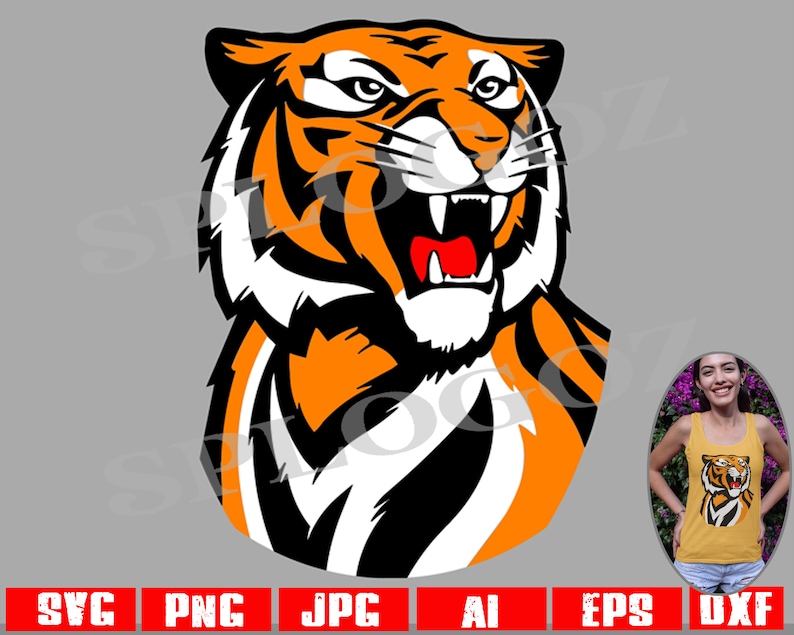 Tiger Svg Tigers Svgs Tiger Mascot Cut File SVG DXF JPG - Etsy